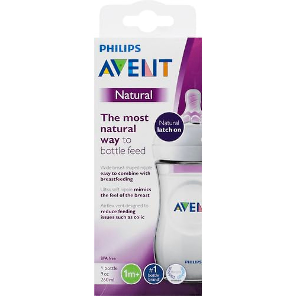 Philips AVENT Natural Baby Bottle, Clear, 4 Oz