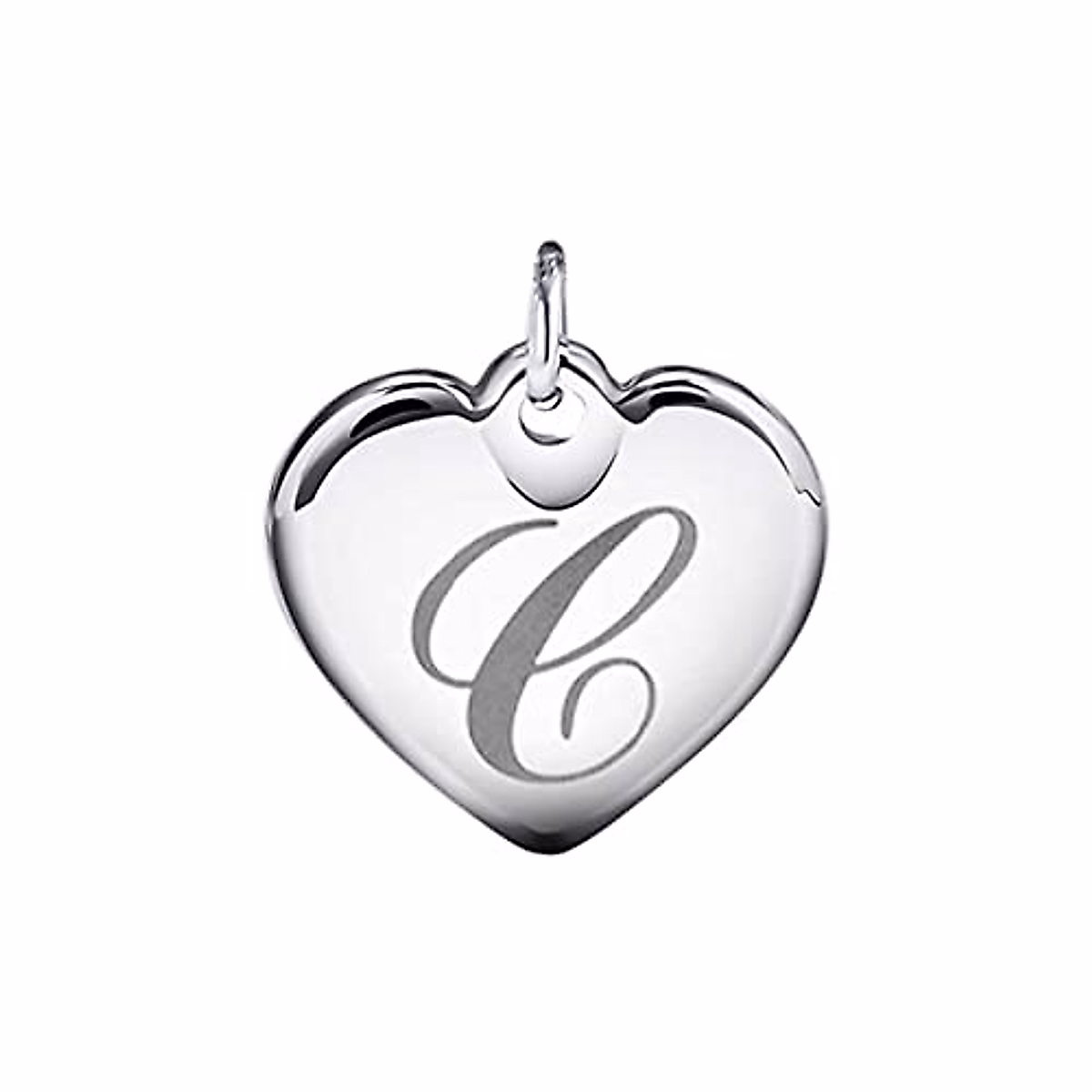 Estendly Initial Heart Charm Bracelets for Kids 6mm Stainless Steel Beaded Delicate Letters C Bracelet Jewelry Birthday Gift for Sister