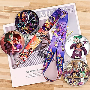 Yezioo Anime Owl Merch Gift Set Party Favor Birthday Gifts Included Drawstring Bag Stickers Poster Button Pins Pillowcase Lanyard, Yellow