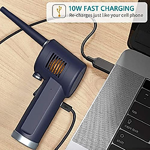 ALAGOON Cordless Electric Air Duster, Powerful 33000 RPM Air Blower, Replacement for Canned Air Spray Cans，Computer Keyboard Cleaner,10W Fast Charging(Blue)