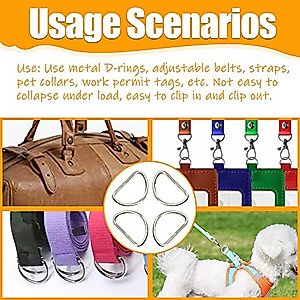 Hocansen 100 Pieces D Rings 15mm Metal D Ring Buckle Clips Sewing Accessories for Hand DIY Hardware Bags （15mm/D）