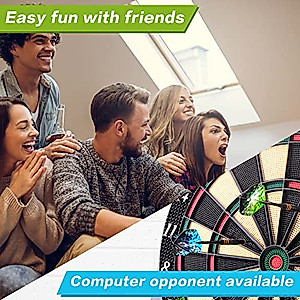 Electronic Dart Board, Soft Tip Dartboard Set with 6 Darts 50 Soft Tips, LCD Display, Power Adapter, Throw Line