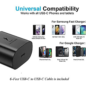 USB C Charger, 25W Type C Fast Wall Charger with PD 3.0, Compact Power Adapter Compatible with Samsung Galaxy S23 Ultra/S23/S23+/S22/S22 Ultra/S22+, S21 Ultra, S20 Ultra/Note 20/Note20 Ultra, Note 10