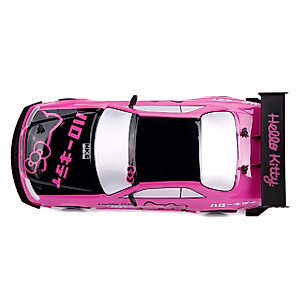 Jada Toys Hello Kitty Nissan Skyline GT-R (Bnr34) Drift Power Slide Elite R/C, USB Charging, with 4 Extra Tires, Pink