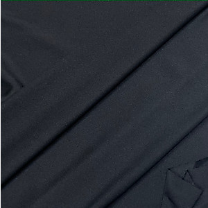 Interlock Fabric Lightweight Polyester Knit Lining Stretch 60'' Wide-1 Yard (Black)