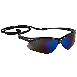 KleenGuard V30 Nemesis Safety Glasses / Sunglasses 14481 Black Frame, Blue Mirror Lens (6 Pair)