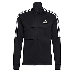 adidas Men's AEROREADY Sereno Cut 3-Stripes Slim Track Top, Black/White, Small