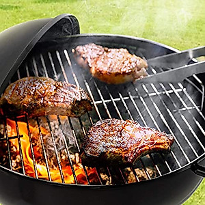 18 Inch Portable Charcoal Grill with Wheels for Outdoor Cooking Barbecue Camping BBQ Coal Kettle Grill - Heavy Duty Round with Thickened Grilling Bowl Wheels for Small Patio Backyard