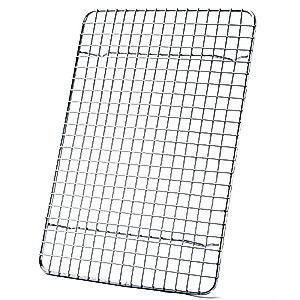 Cooling Rack For Baking, Aisoso Rack with 18/8 Stainless Steel Bold Grid Wire, Multi Use Oven Rack Fit Quarter Sheet Pan, Oven and Dishwasher Safe, 8.5 x 12 Inches