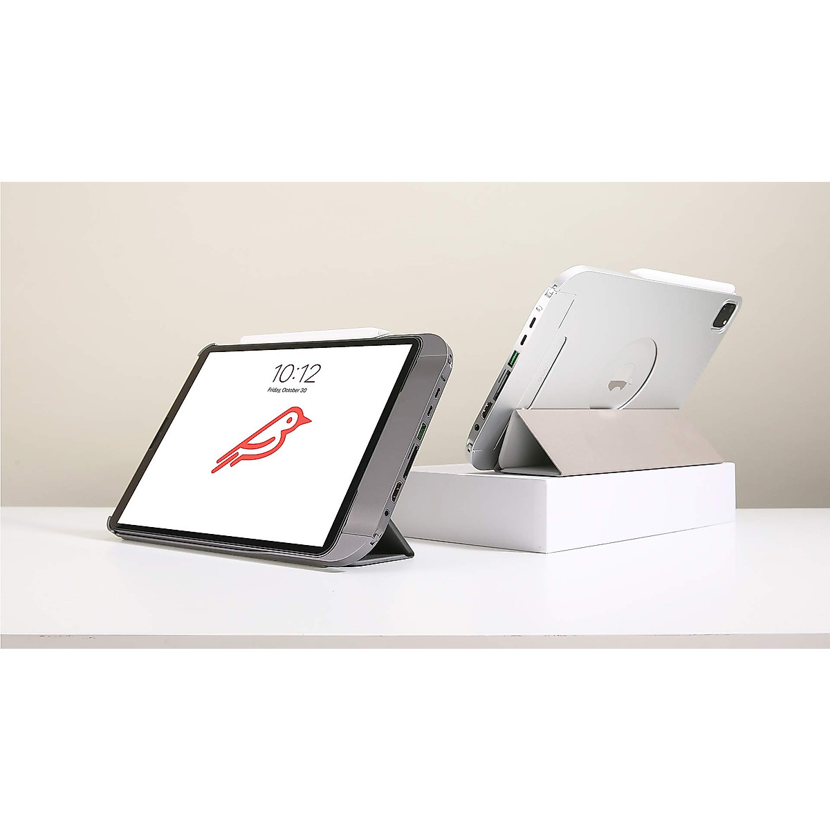 Fledging Hubble 7-in-1 USB-C Hub and Case for 12.9" iPad Pro 2018-2021 - Silver