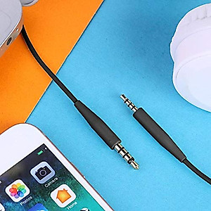 Tobysome Replacement Headphones Inline Mic Remote Audio Cable Compatible with for Bose Soundtrue Soundlink QC25 QC35 OE2 Volume Control Cord Line Headphones (Black MIC)