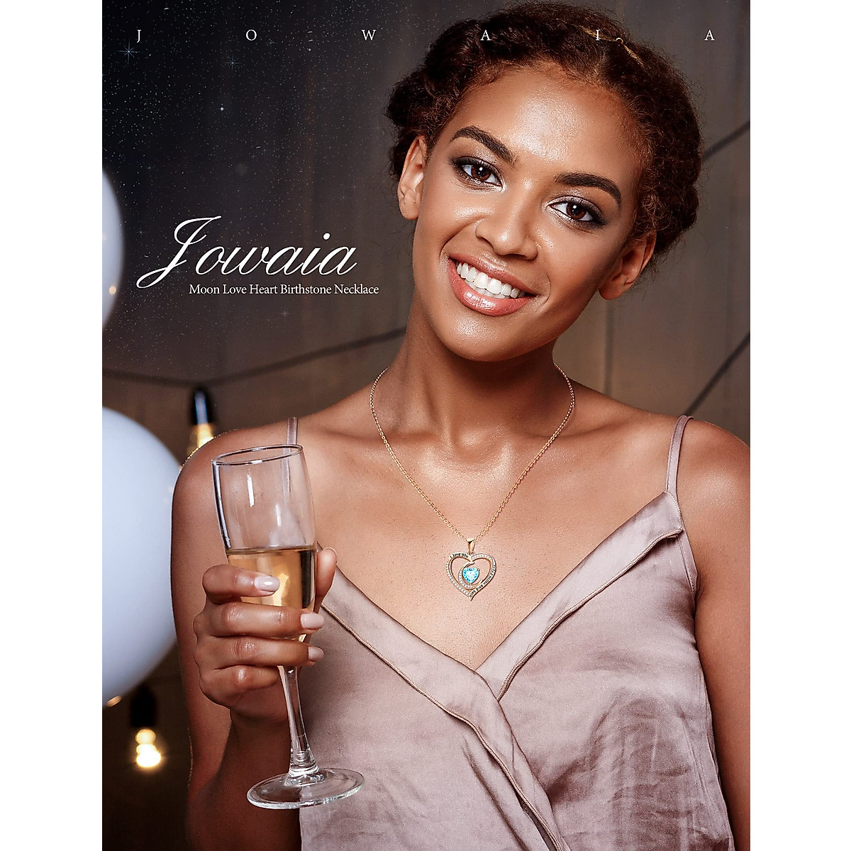 Birthstone Necklace for Women, Gold Necklace, Mothers Day Gift for Mom, Sterling Silver March Birthstone Jewelry Created Aquamarine Necklace Gifts for Wife