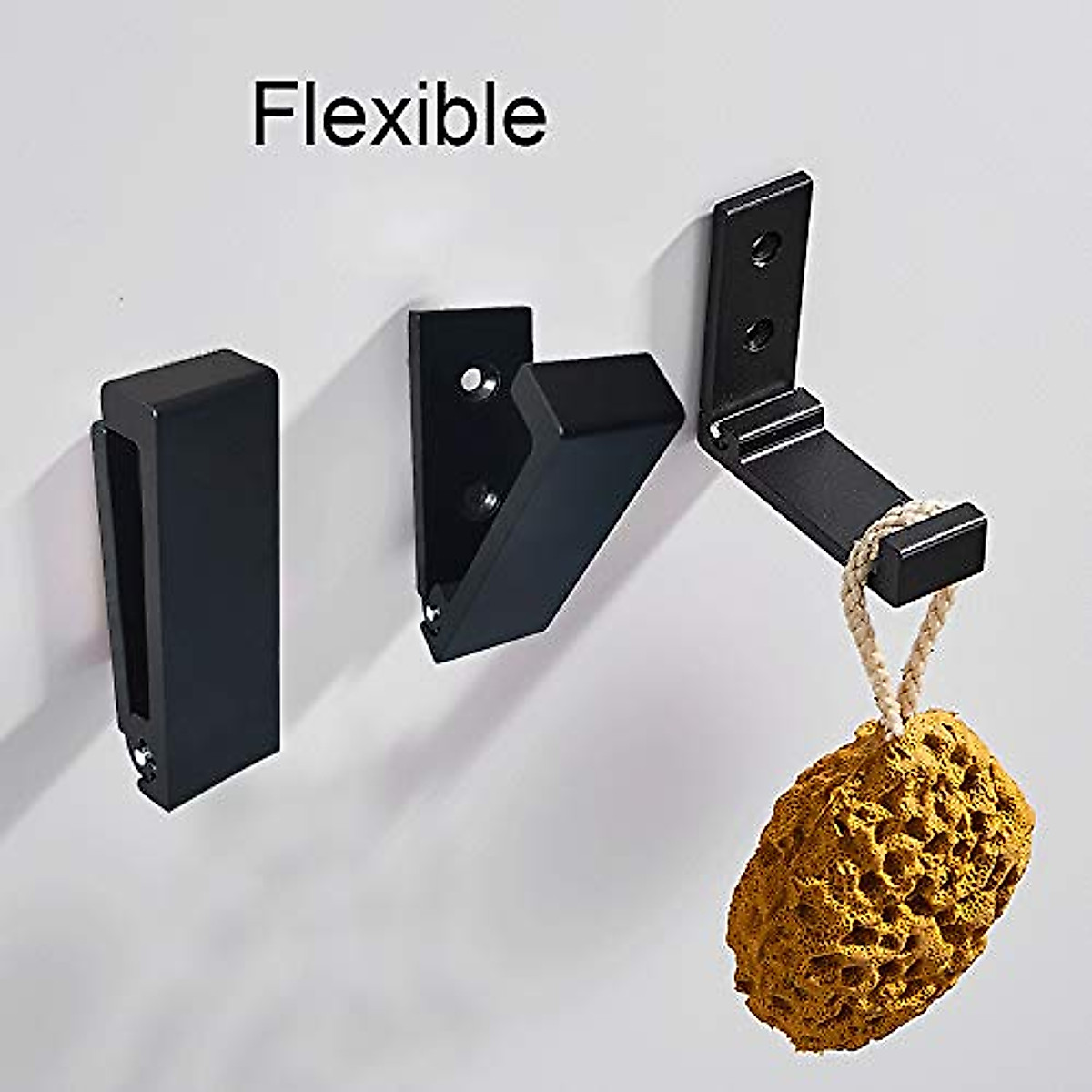 NACTECH 5Pcs Folding Hooks Wall Door Clothes Coat Hat Bags Hangers Aluminum Alloy Kitchen Bathroom Towel Hooks Foldable Single Hook