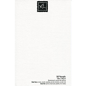Canson XL Series Oil and Acrylic Paper, Foldover Pad, 9x12 inches, 24 Sheets (136lb/290g) - Artist Paper for Adults and Students