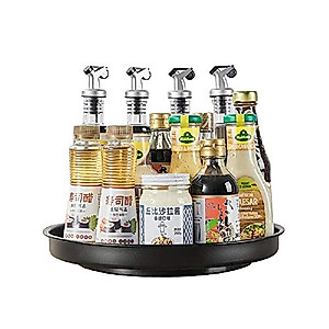 Lazy Susan Turntable Spice Organizer 9", Rotating Spinning Lazy Susans Storage Container For Kitchen Pantry, Counters, Countertop, Shelf, Table, Vanity black