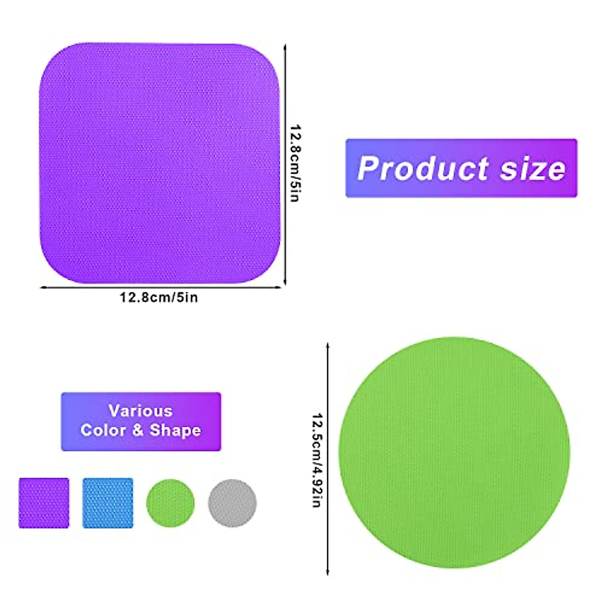 4pcs Jar Gripper Pads, Multifunctional Rubber Jar Gripper Pad Jar Opener Grippers Kitchen Coaster for Elderly Suffering from Arthritis Children Women Weak Hands (4 Colors)