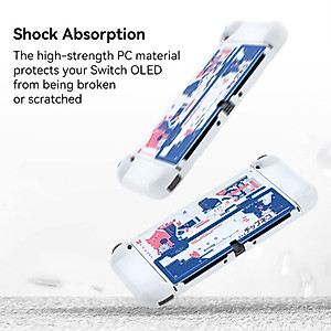 GeekShare Protective Case Slim Cover Case Compatible with Nintendo Switch OLED and Joy-Con - Shock-Absorption and Anti-Scratch - Circuits Cat