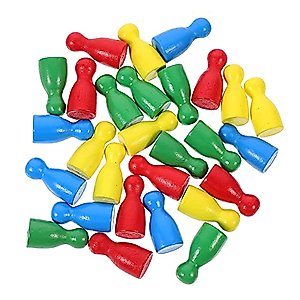 TOYANDONA 48pcs Wooden Chess Pieces Checkers Pieces Figurine Pawns Tournament Chess Set for Beginner Chess Board Game Educational Toy