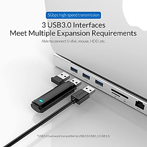 HOUKAI 10 in 1 Type-c HUB TF&SD Card Reader VGA Mini DP HDMI-Compatible RJ45 PD Charger USB3.1 Laptop Hub