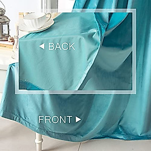 Tony's collection Turquoise Velvet Curtains Curtains, Super Soft Velvet Textured Thermal Velvet Curtains Grommet Window Treatment for Bedroom Light Blocking Curtain(34x63 Inch, Turquoise, 2 Panels)