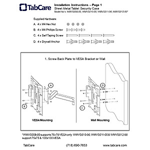 TABcare Locking Security Metal Case for Lenovo TAB M10 FHD Plus 2nd Gen Supports Wall Mount 75/100 mm VESA (Black, TAB M10 Plus Gen 2)