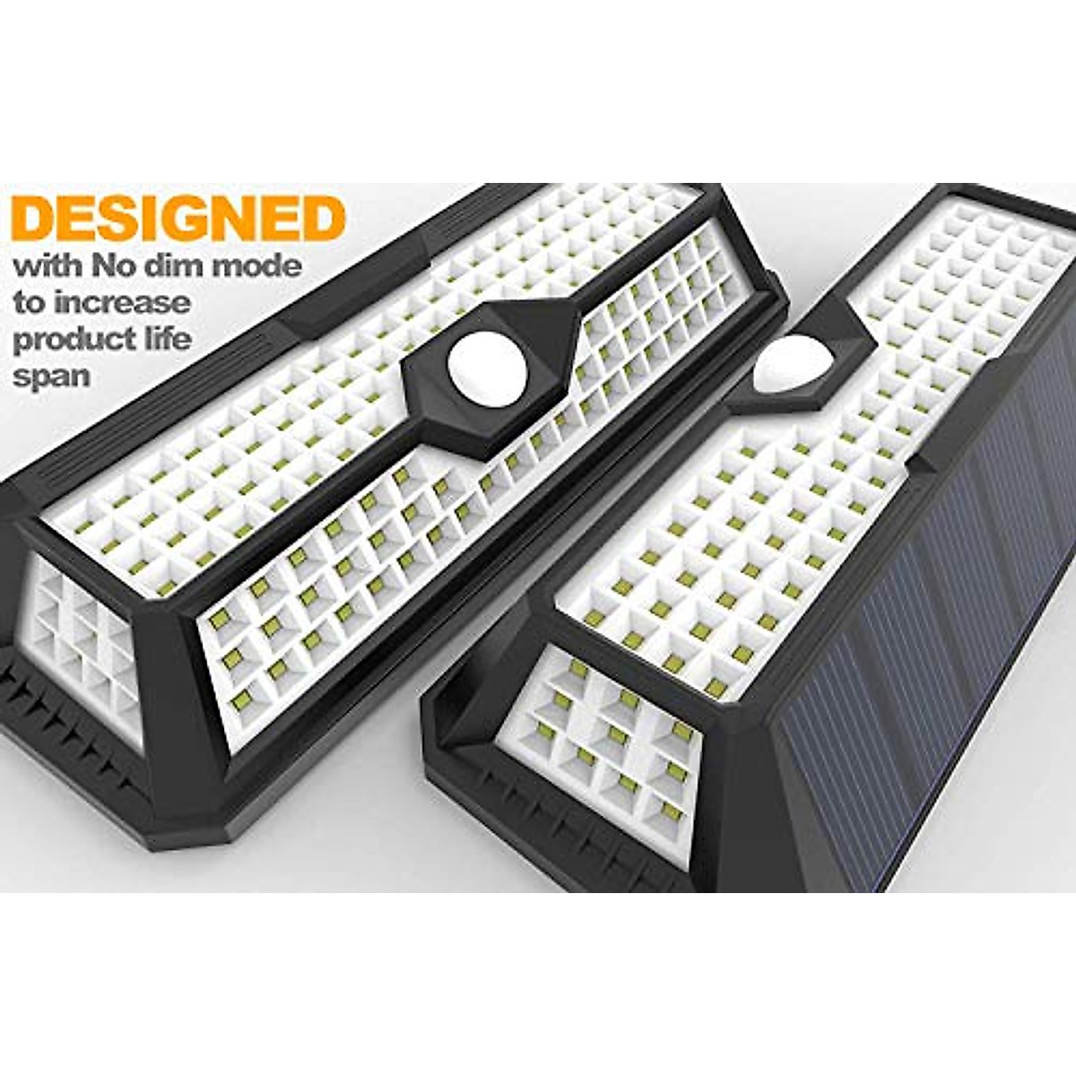 MagicPro Solar Lights Motion Sensor Solar Powered Light - 136 LED Outdoor Security Lighting for Porch, Garden, Driveway, Energy Saving, Durable and Waterproof White Light 2PK