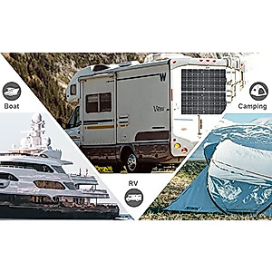 Solar Panel 12V Flexible 100W Charge Controller Monocrystalline Solar 12V Ultralight Slim Waterproof for RV Rooftop RV Caravan Boat (100W)