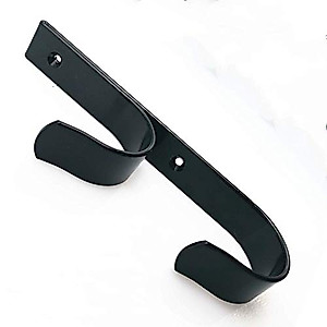 2 PCS Set Wide Pool Pole Hangers Heavy Duty Black Aluminium Holder Hooks with Screws Perfect Hook Holders for Swimming Pool,Telescopic Poles,Skimmers,Nets Brushes,Vacuum Hose,Garden Equipment Etc