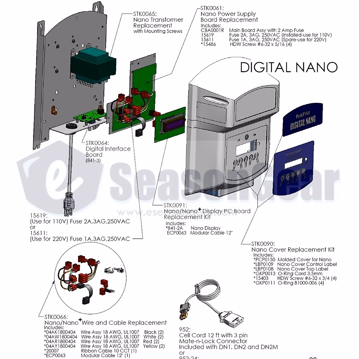 AquaCal AutoPilot STK0159 Nano and Nano Plus Display PC Board Replacement Kit