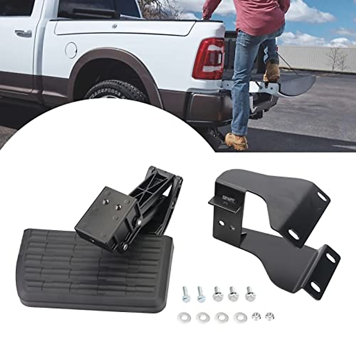 ZZDSNJ Truck Bed Side Step Retractable Bumper Step Uni for 2015-2020 Ford F150 75312-01A