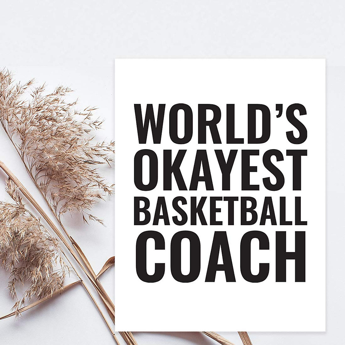 Andaz Press Funny World's Okayest Basketball Coach Jumbo Card, 8.5 x 11 inch, Blank Greeting Card with Envelope, Humour, Banter, Fun Birthday Card, Thank You Card for Basketball Coach, 1-Pack