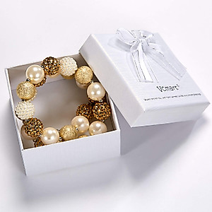 VCMART Girls Chunky Bubblegum Beaded Necklace & Bracelet Set,15.7"