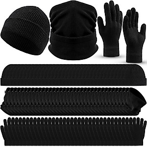 Foaincore 108 Pcs Winter Beanie Hat Gloves Neck Warmer Set Unisex Warm Hat Donation Charity Care Bundle for Homeless