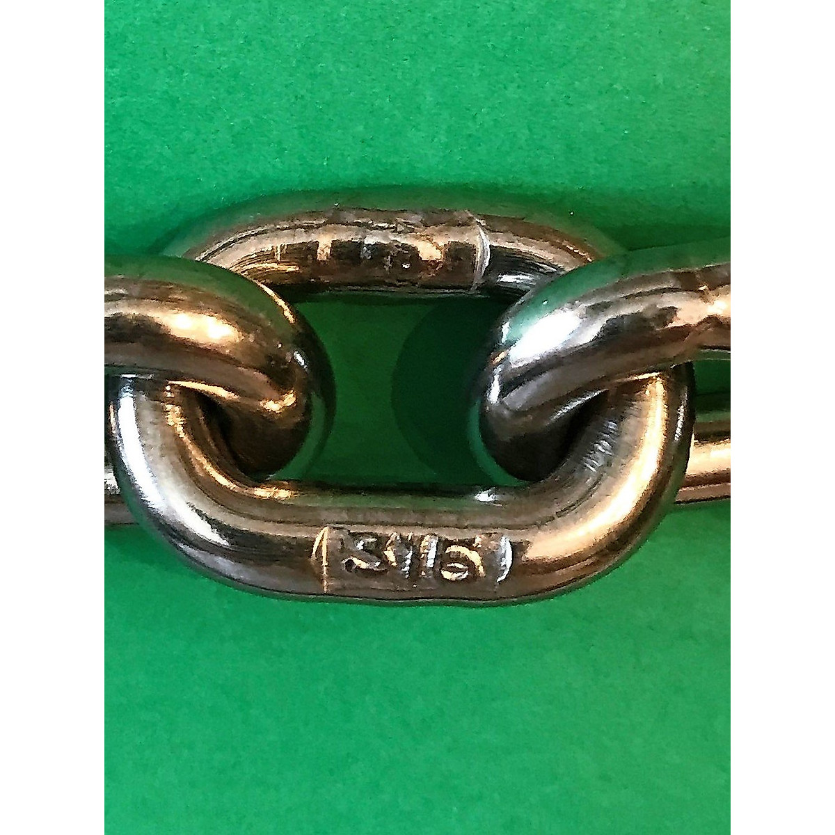 US STAINLESS Stainless Steel 316 Anchor Chain 1/4" (6.3mm) by 6' with shackles