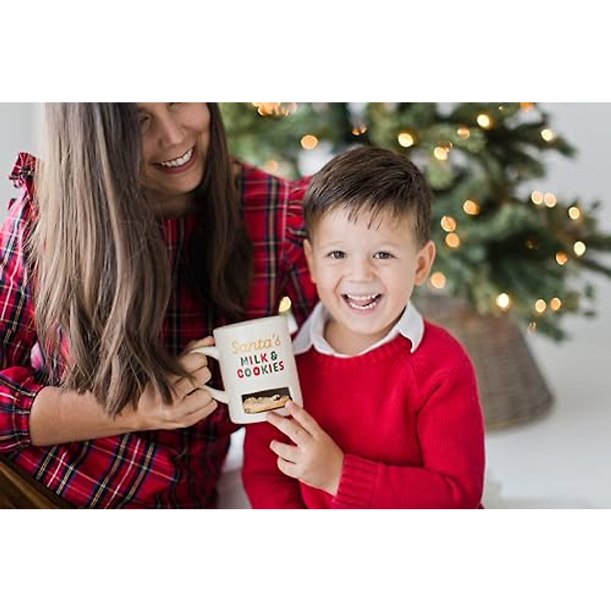 Pearhead Santa's Milk & Cookies Christmas Mug, Holiday Novelty Coffee Mug with Slot for Cookies, Holiday Home Décor, Microwave And Dishwasher Safe, Santa’s Milk & Cookies Mug, 9 Oz