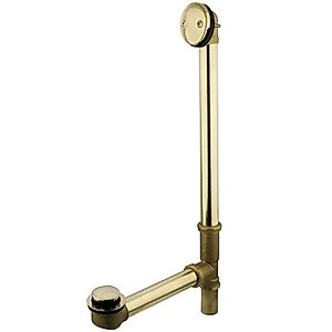 18" Tip Toe Overflow Leg Tub Drain Finish: Polished Brass