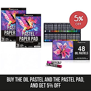 32 Pages Oil Pastel Paper Pad Set - 4 Shades of Natural-Toned Thick Paper - 2 x 16-Page Pastel Drawing Paper Sketchbooks - 9x12 in - 67 lb (180 GSM) - Painting, Drawing & Art Supplies - Zenacolor