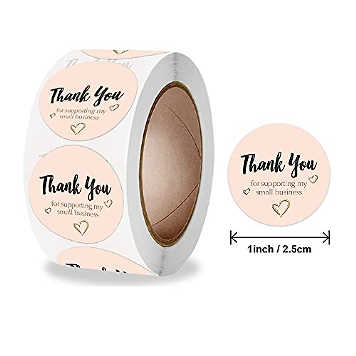 GUAGLL 3 Rolls Thank You Baking Sticker Cute Printing Sticker Label 1 Inch 500Pcs/Roll for Envelope Gift