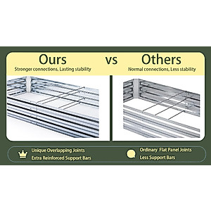 FOYUEE Galvanized Raised Garden Beds for Vegetables Large Metal Planter Box Steel Kit Flower Herb, 8x4x1ft