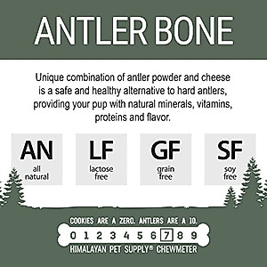 Antler and Himalayan Cheese Dog Chew | Long Lasting, Stain Free, Protein Rich, Low Odor | 100% Natural, Healthy & Safe | No Lactose, Gluten Or Grains | Antler Bone | for Dogs 45 Lbs & Smaller