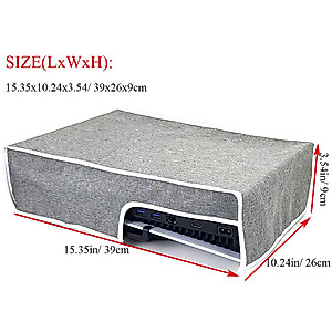 UCARE Dust Cover Compatible with Sony PS5 Console, Waterproof Dustproof Protector Storage Covers Replacement for PlayStation 5 Console Digital & Disk Version (Grey-A)