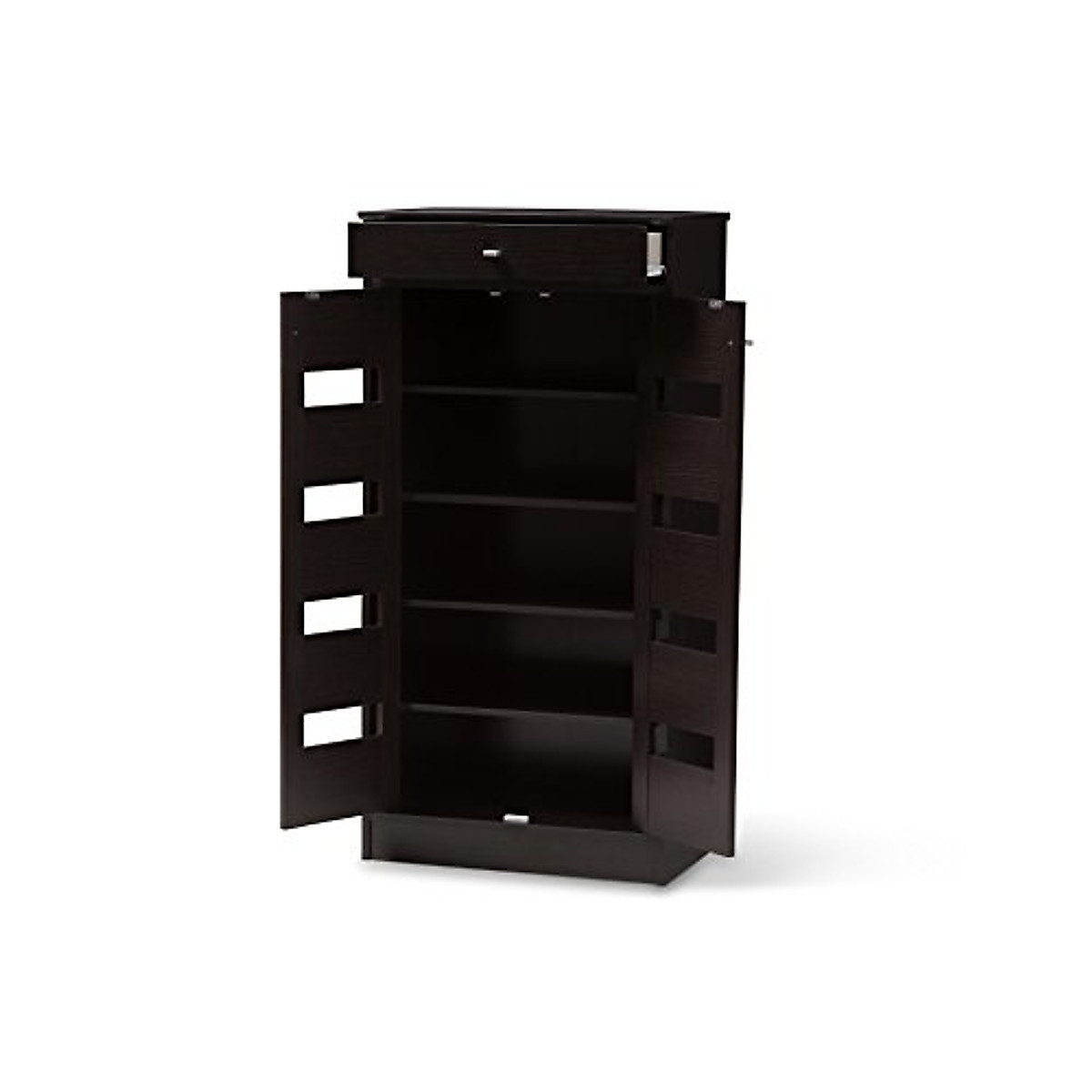 Baxton Studio Oullins Shoe Cabinet, Wenge Dark Brown