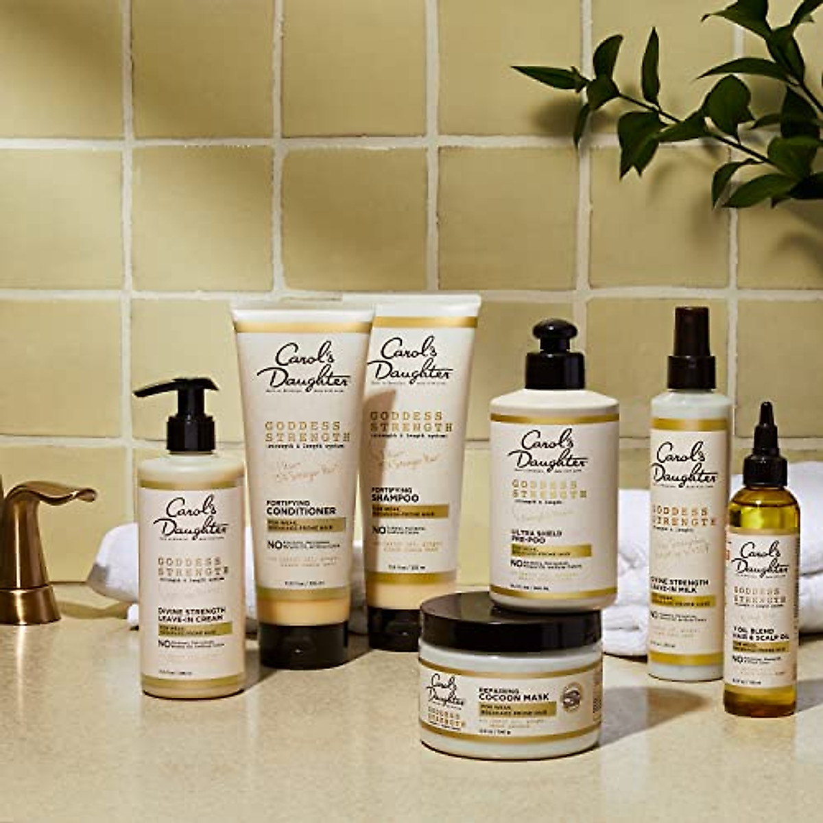 Carol's Daughter Goddess Strength Curly Hair Conditioner for Dry Damaged Hair – Made with Castor Oil, 11 fl oz