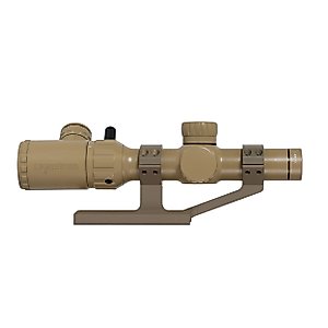 Monstrum 1-4x20 Rifle Scope with Rangefinder Reticle | V.2 H-Series Cantilever Scope Mount | Flat Dark Earth | Bundle