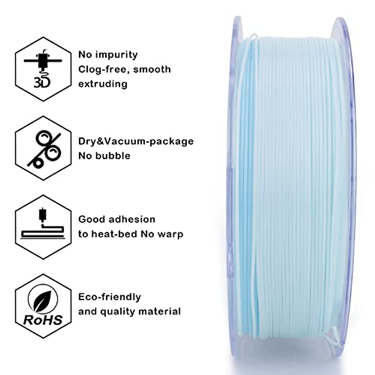 ZIRO 3D Printer Filament,Translucent PLA Filament 1.75mm,Multicolor Rainbow PLA Filament,1KG/2.2lb,Season Series - Winter