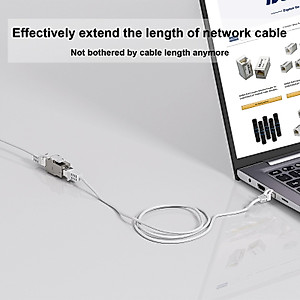 iwillink 10Gbps 10-Pack Cat6A Shielded Keystone RJ45 Coupler, Zinc Alloy Metal Housing Ethernet Coupler, Female to Female Cat6a Keystone Jack, Silver