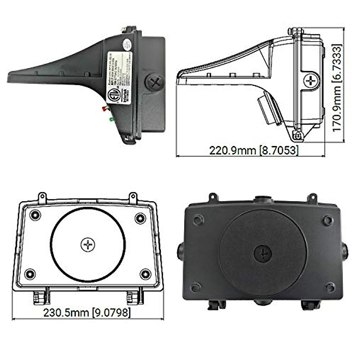 E2 Lighting-LED Full Cut-Off Wall pack-60W with 2-in-1 Motion Sensor and Daylight Harvest, 90 Minutes Emergency Battery Backup, Wall Mount, dimmable, ROHS - UL, and DLC Certified