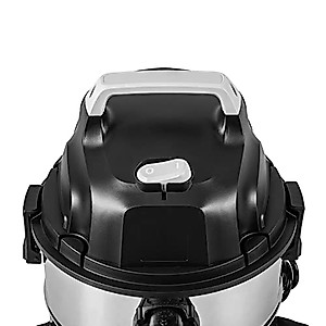 Amazon Basics Wet Dry Vacuum Cleaner, 4 gallon Shop, 3 HP Stainless Steel, Grey/Black