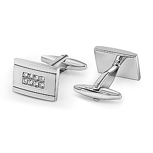 Mr.Van Swarovski Crystal Cufflinks Rectangle Cuff Links Set for Men Wedding Party
