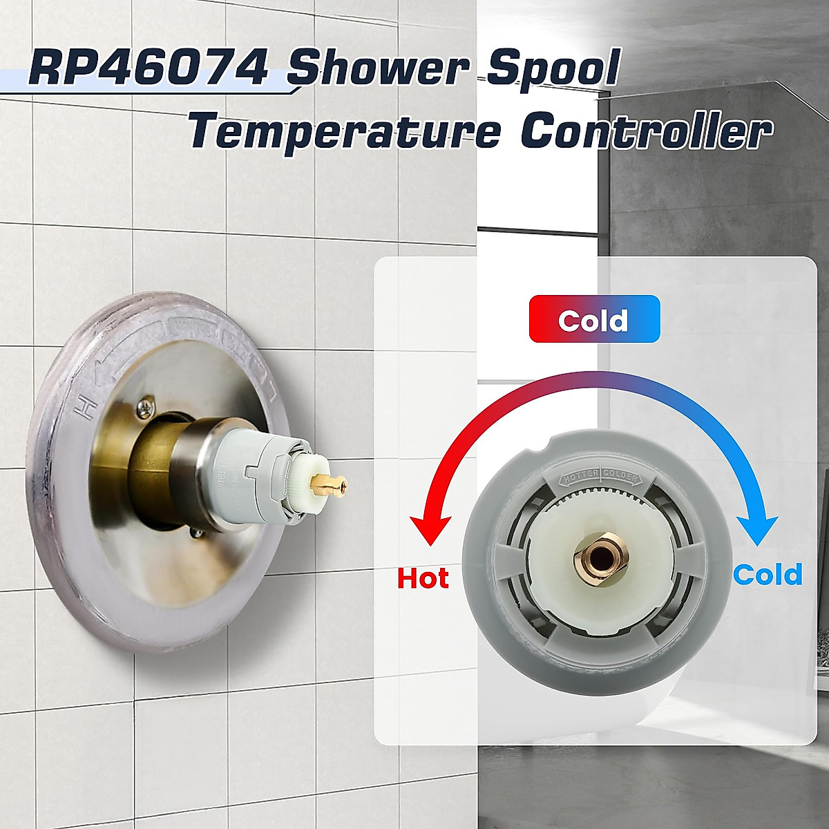 RP46074 Delta Cartridge Replacement, Compatible with Delta 13/14 Series Shower Faucets, Single Handle Universal Shower Cartridge Repair Kit, Replacement Monitor Cartridge Parts